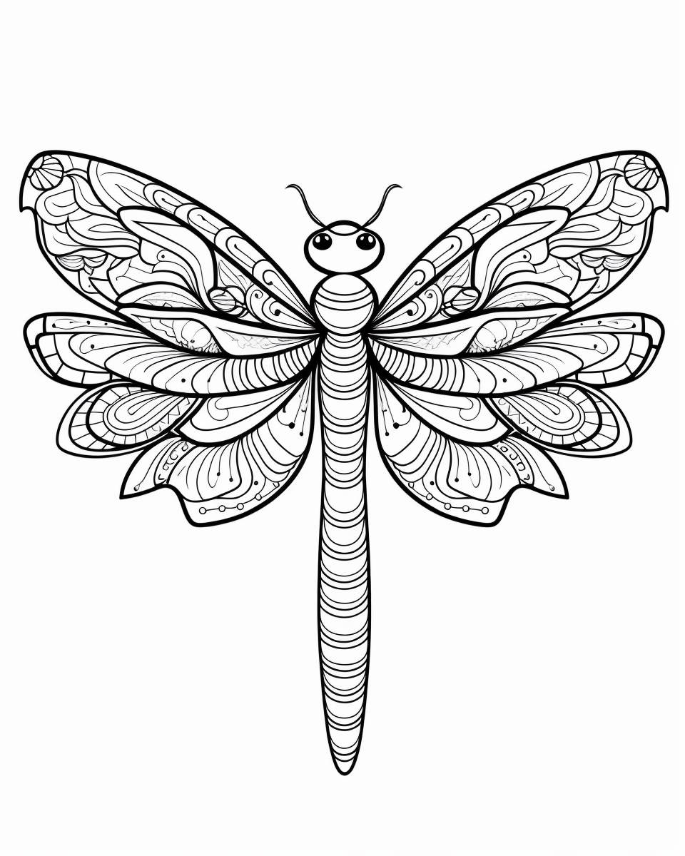 Free Dragonfly Coloring Page: Beautiful Vector Designs to Print ...